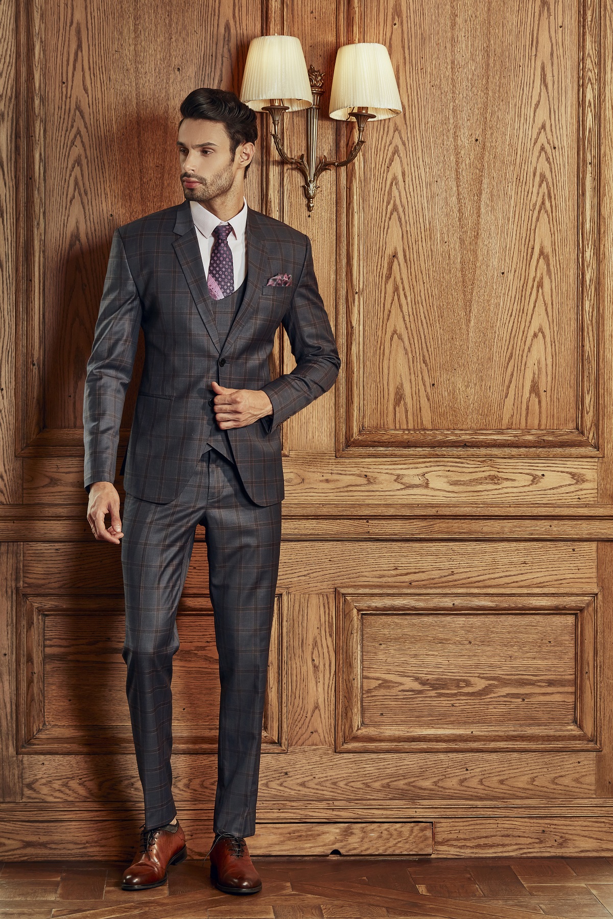 Bộ Comple Nam Italia Caro Sọc Tím